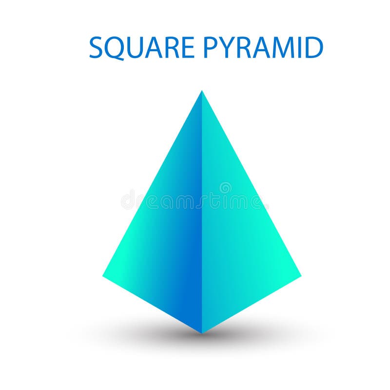 Vector Blue Square Pyramid with Gradients and Shadow for Game, Icon ...