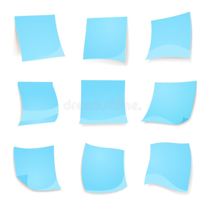 Vector Blue Stick Note Isolated on White Stock Vector - Illustration of ...
