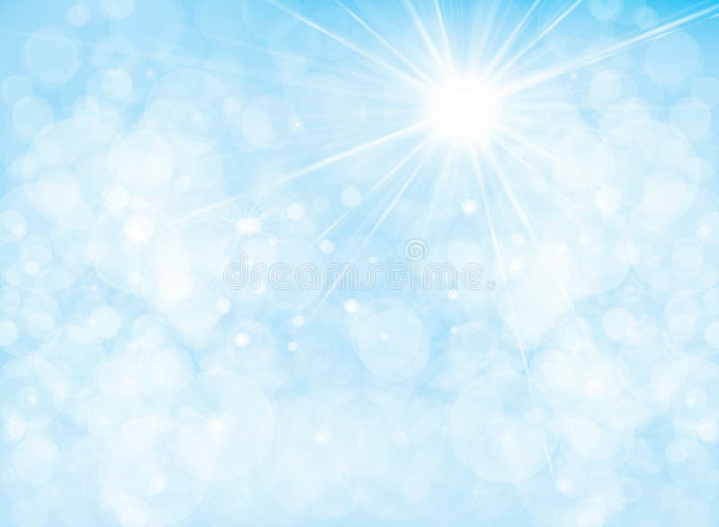 Vector Blue, Sun Shine Sky Background. Stock Vector - Illustration of ...