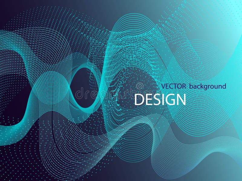 Vector Blue Technology Design. Abstract Particle Flow. Science ...