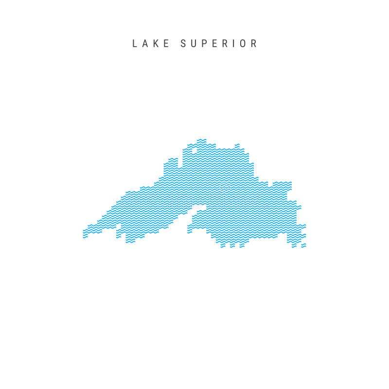 Lake Superior, One of the Great Lakes Sketch Scribble Map Isolated on ...