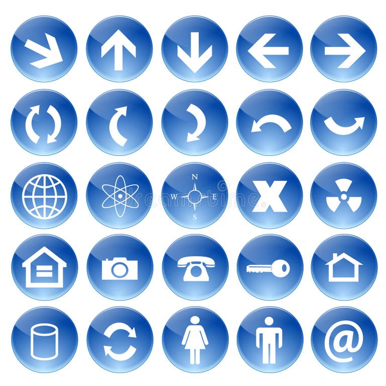Vector blue web icons set stock vector. Illustration of computer - 9156607