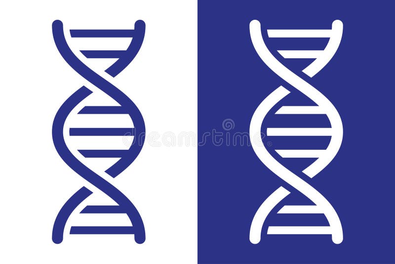 Vector Blue and White Dna Helix Icon Set Stock Illustration ...