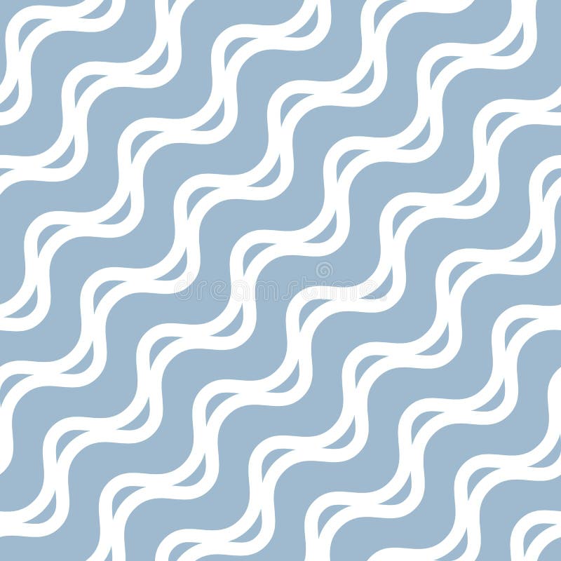 Vector Blue and White Seamless Pattern with Wavy Lines, Diagonal Waves ... Vector Blue and White Seamless Pattern with Wavy Lines, Diagonal Waves ...
