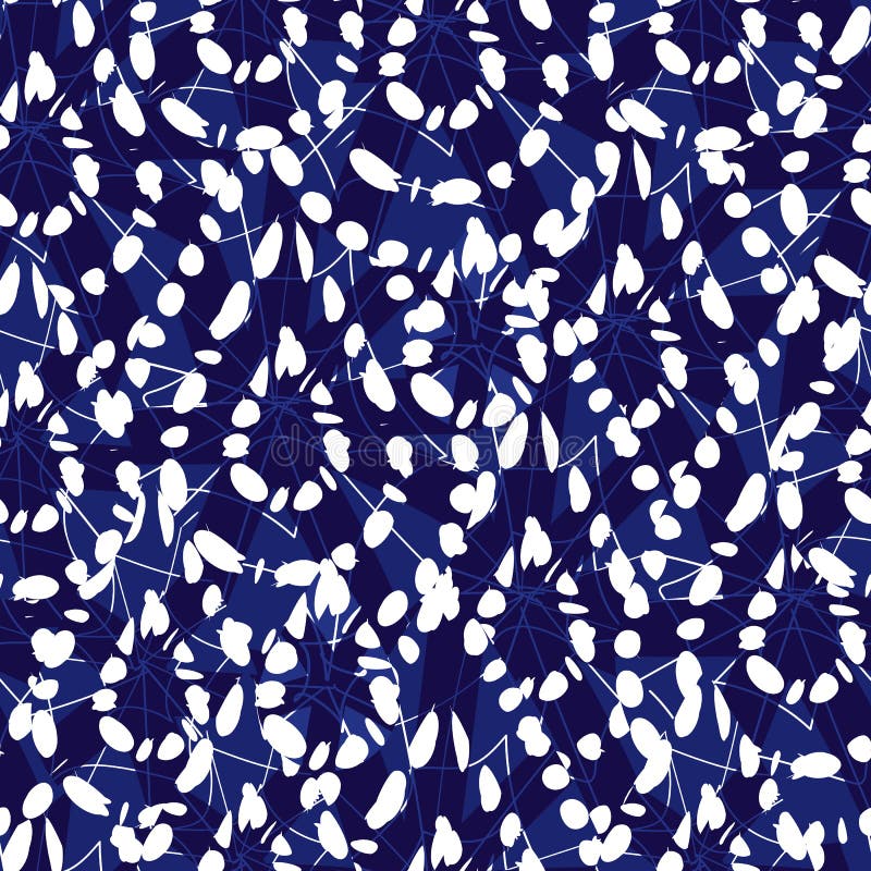 Vector Blue and White Shibori Abstract Teardrop Overlap Patten ...