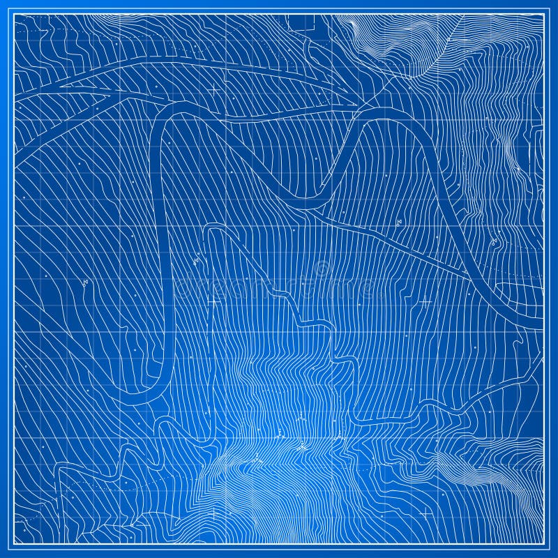 Vector Blueprint Abstract Topographic Map Stock Vector - Illustration ...