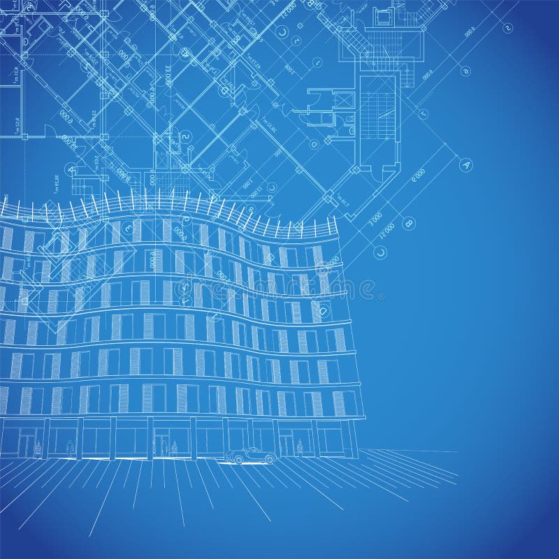 Architecture Blue Plans Stock Illustrations – 422 Architecture Blue ...