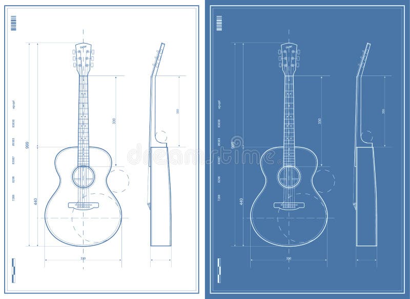 Blueprint Guitar Stock Illustrations – 196 Blueprint Guitar Stock ...