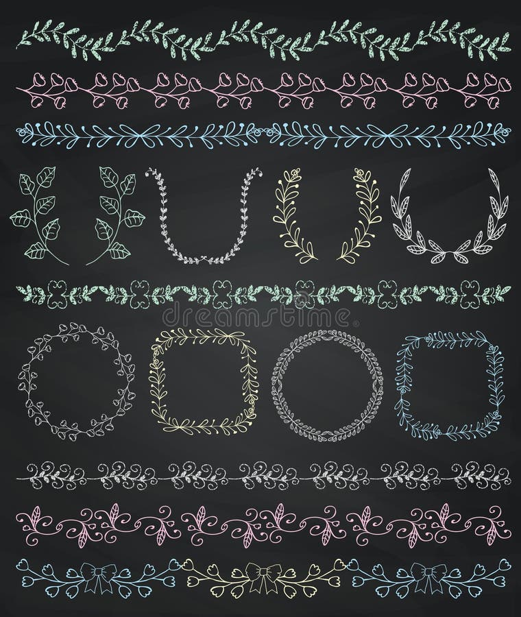 Vector Board Menu Hand Sketched Seamless Borders Stock Vector ...