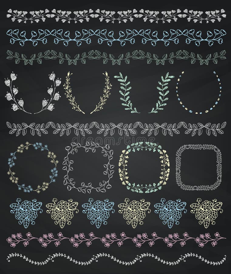 Vector Board Menu Hand Sketched Seamless Borders Stock Vector ...