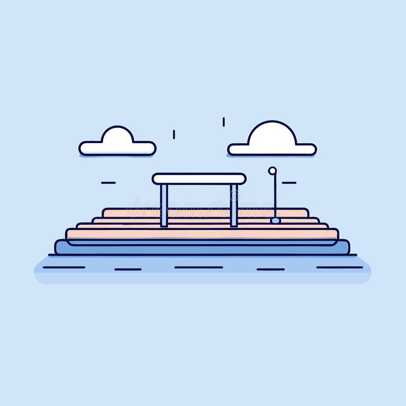 Vector of a Boat Floating on Water Stock Vector - Illustration of ...