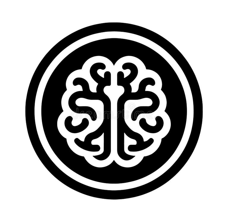 Vector, Bold Brain Icon for Science and Tech Themes. Stock Illustration ...