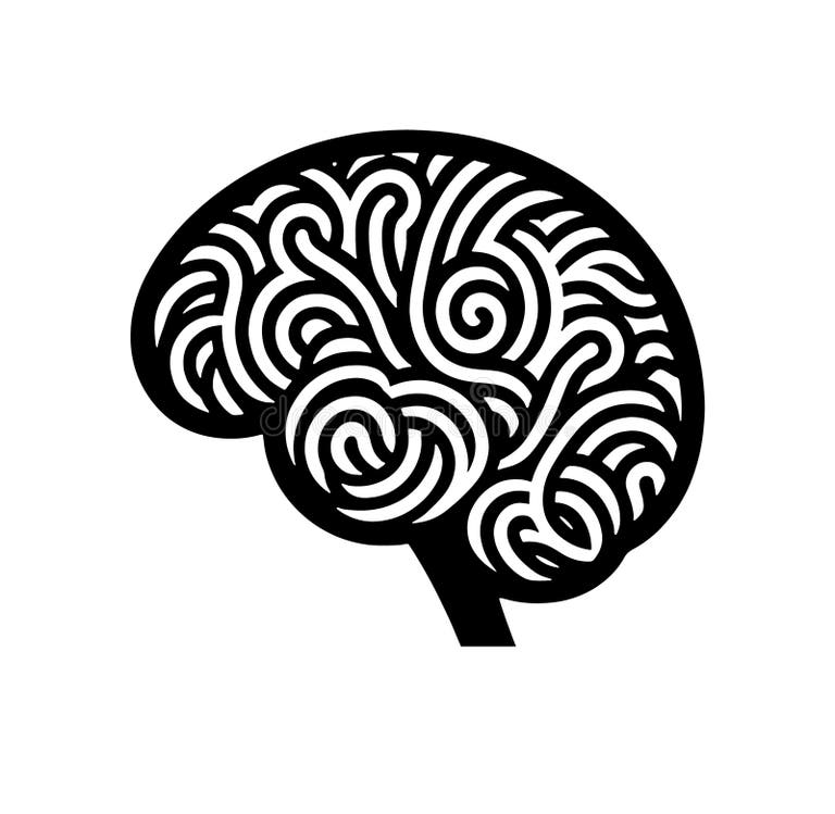 Vector, Bold Brain Icon for Science and Tech Themes. Stock Vector ...