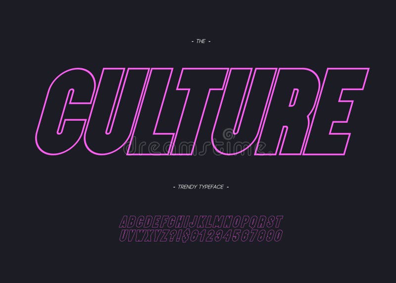 Vector Bold Culture Font Modern Typography Stock Vector - Illustration ...