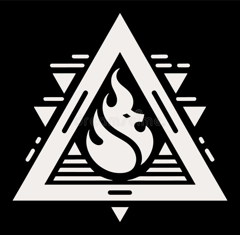 Vector, Bold Flame Icon in a Triangle Warning Style. Stock Vector ...