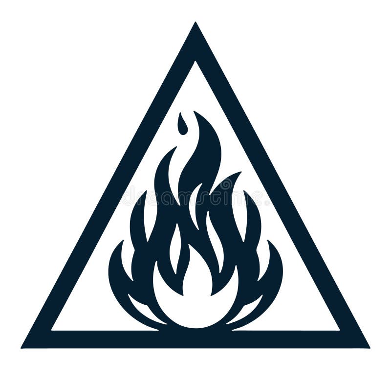 Vector, Bold Flame Icon in a Triangle Warning Style. Stock Vector ...