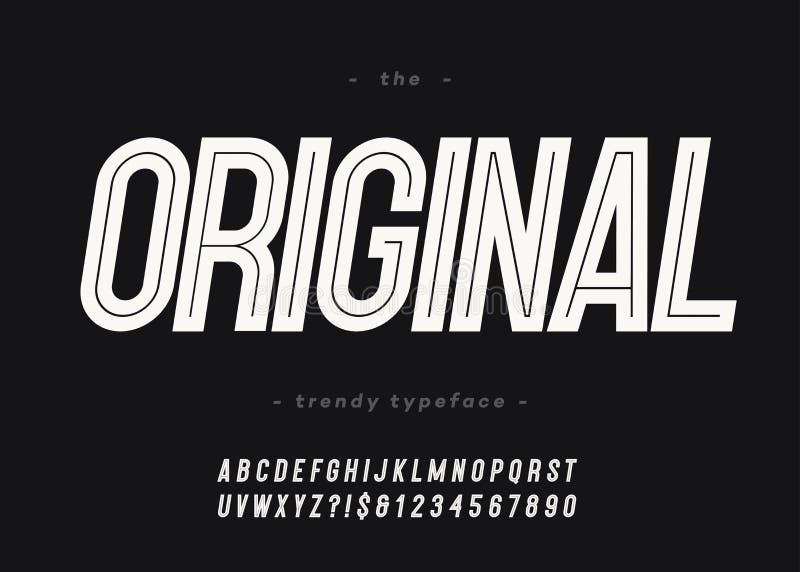 Vector Bold Original Font Trendy Typography Stock Vector - Illustration ... Vector Bold Original Font Trendy Typography Stock Vector - Illustration ...
