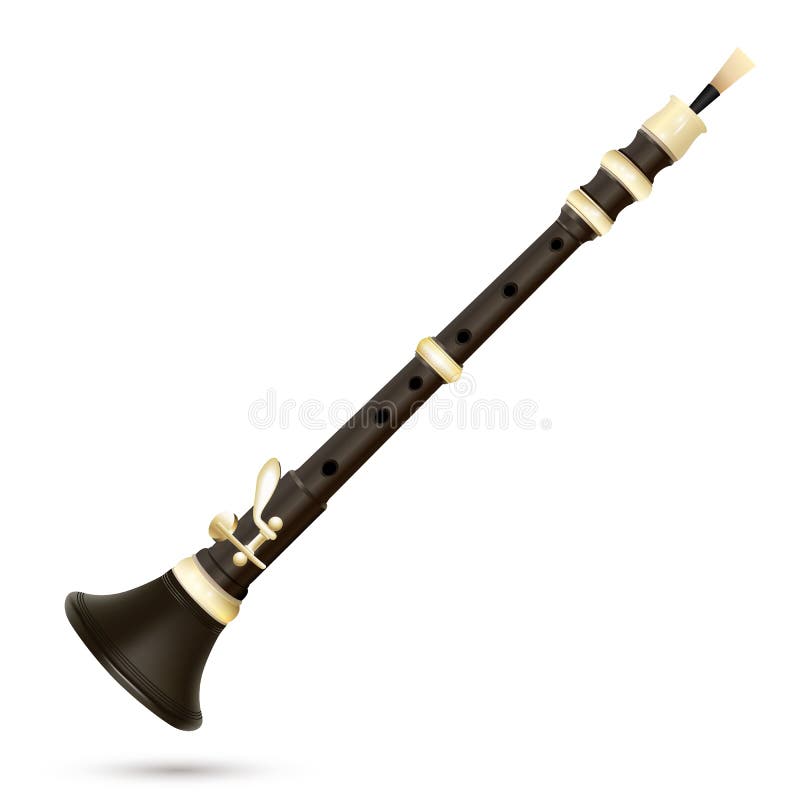 Vector Bombarde Isolated on White - Breton Musical Wind Instrument ...
