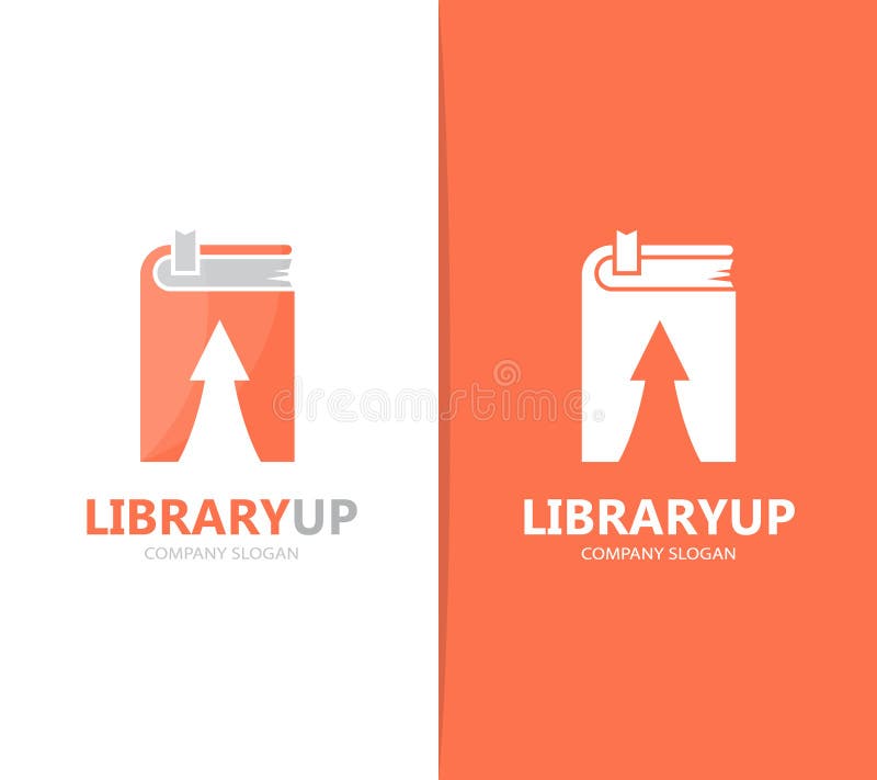 Vector of Book and Arrow Up Logo Combination. Library and Growth Symbol ...