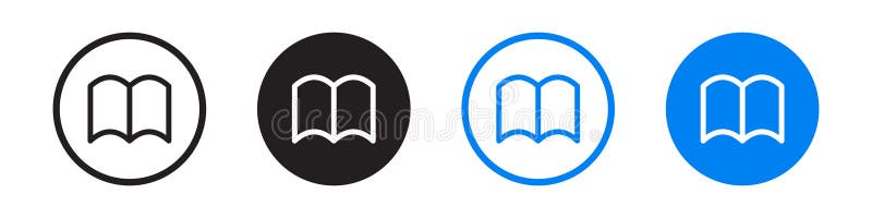 Vector Book Icon in Circles. Book Symbols Stock Illustration ...