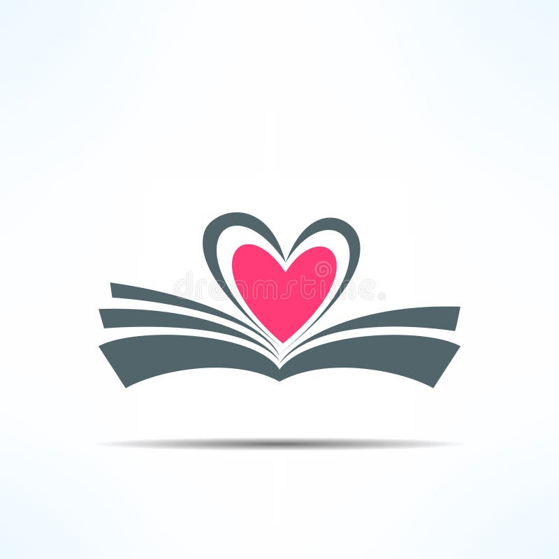Vector Book Icon with Heart Made of Pages. Love Stock Vector ...