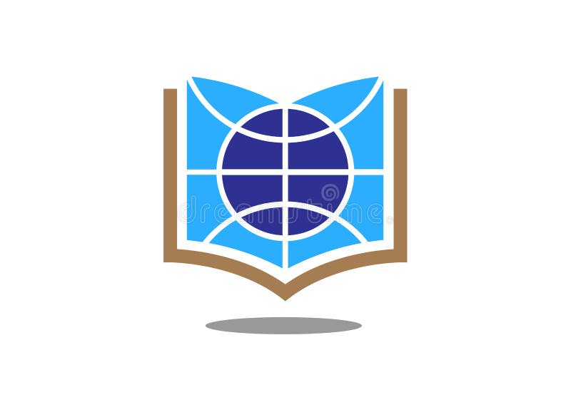 Vector Book Logo Illustration with Globe Stock Vector - Illustration of ...