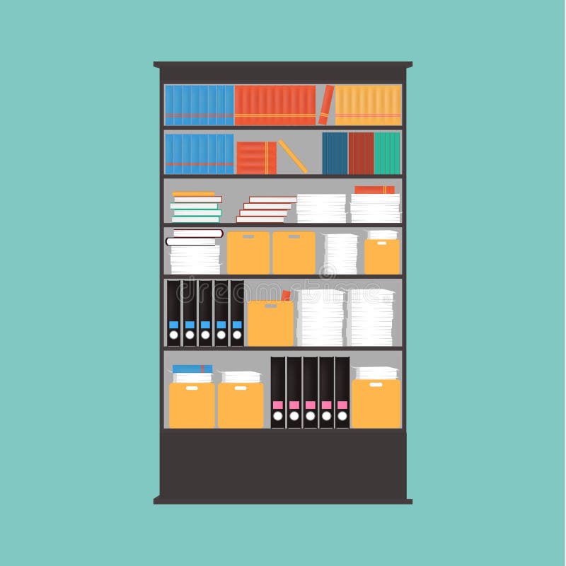 Vector Bookcase .book,box,paper Stock Vector - Illustration of ...