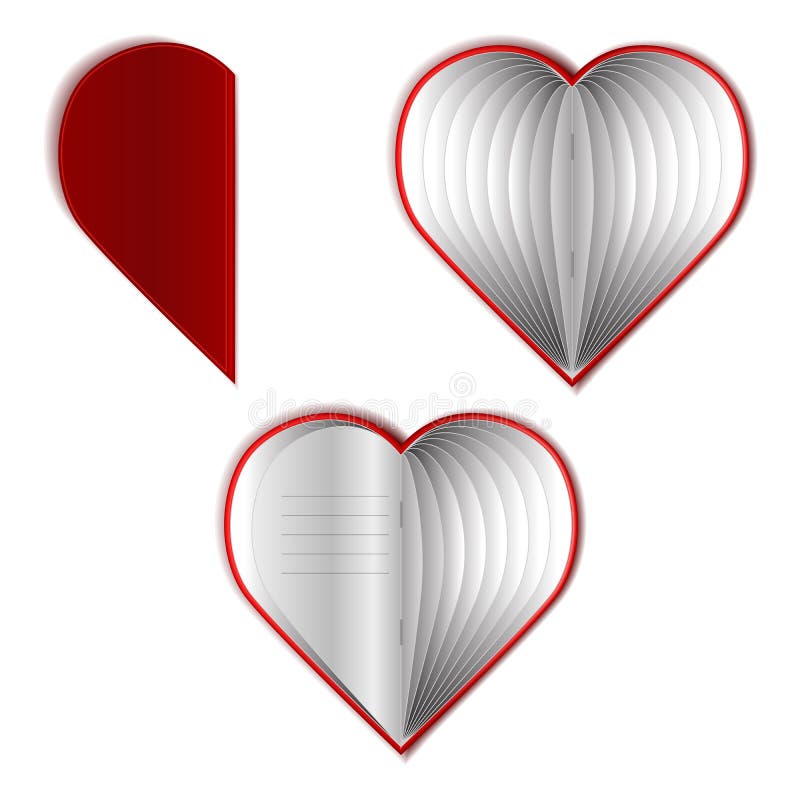 Vector Books. Heart Shape. stock vector. Illustration of blank - 34576156