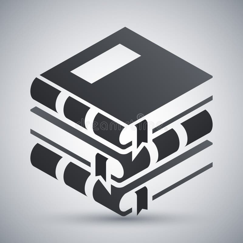 Vector Books Icon. Stack of Books Simple Icon on Gray Background Stock ...