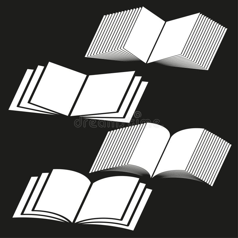 Vector Books Illustration. Open Pages Graphic. Learning Concept Symbol ...