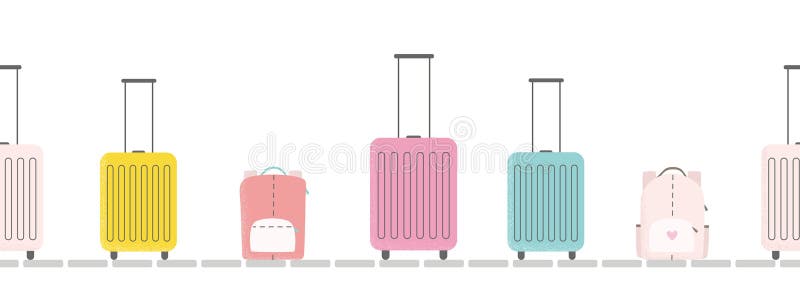 Vector Border with Backpack, Baggage on Luggage Claim. Stock Vector ...