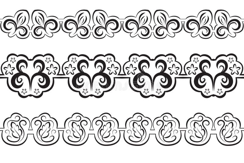 Vector Border. Black Seamless Pattern Stock Vector - Illustration of ...