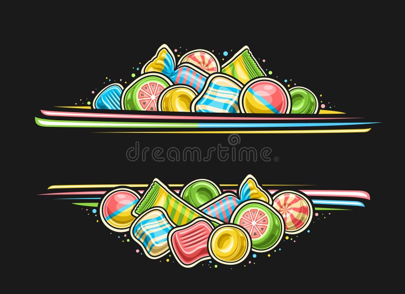 Vector Border for Candy Shop Stock Illustration - Illustration of shop ...