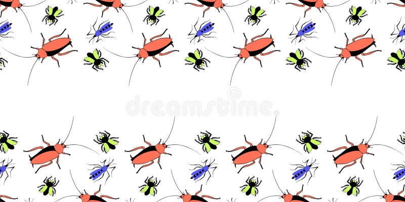 Vector Border, Frame from of Insect Pests - Oriental Cockroaches, Flies ...