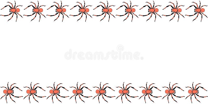 Vector Border, Frame from Russet Spiders in Doodle Flat Style ...