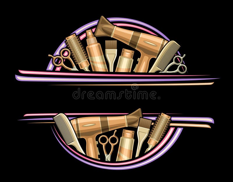 Vector Border for Hair Salon Stock Vector - Illustration of frame ...