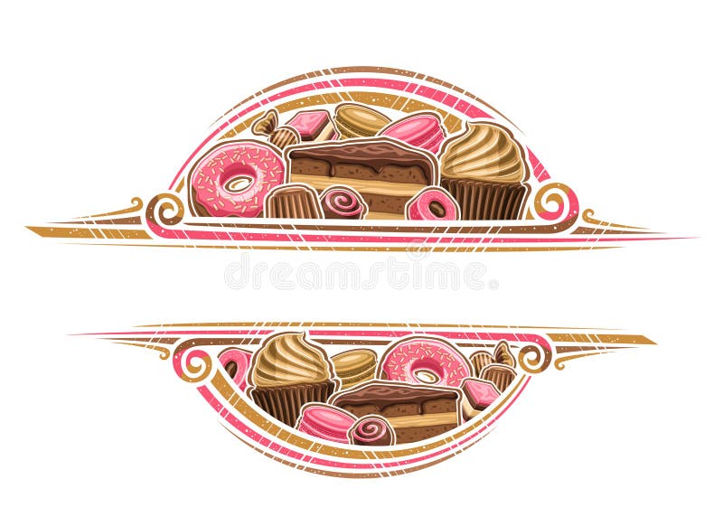 Vector Border for Pastry Shop Stock Vector - Illustration of cafe ...