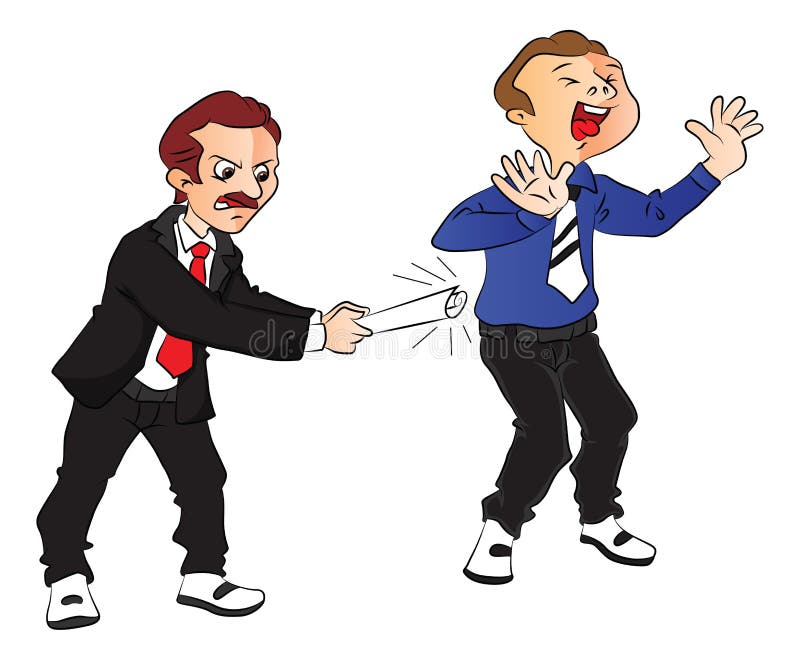 Vector of Boss Hitting Employee Stock Vector - Illustration of boss ...