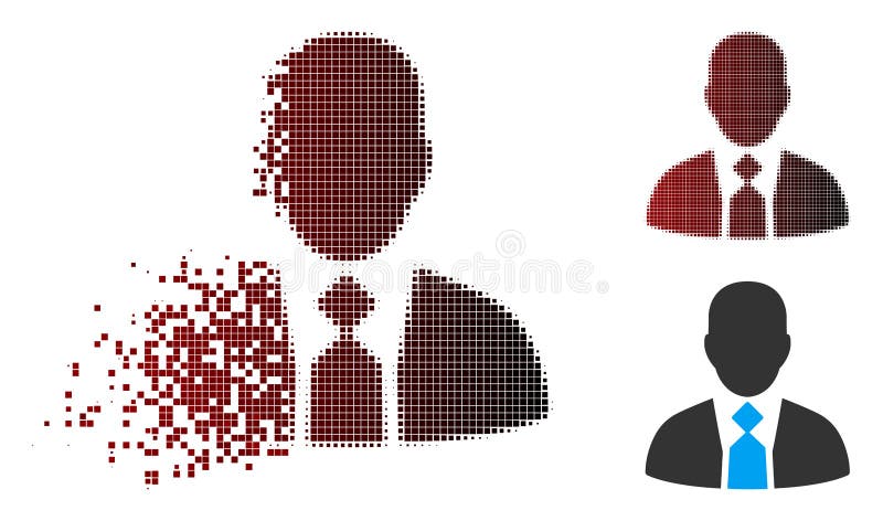 Dissipated Pixel Halftone Boss Icon Stock Vector - Illustration of ...