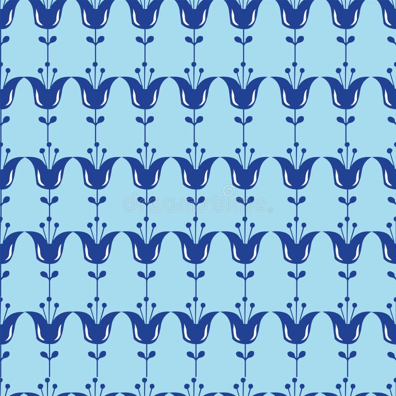 Vector Botanical Illustration. Seamless Pattern with Meadow Blue. Stock ...