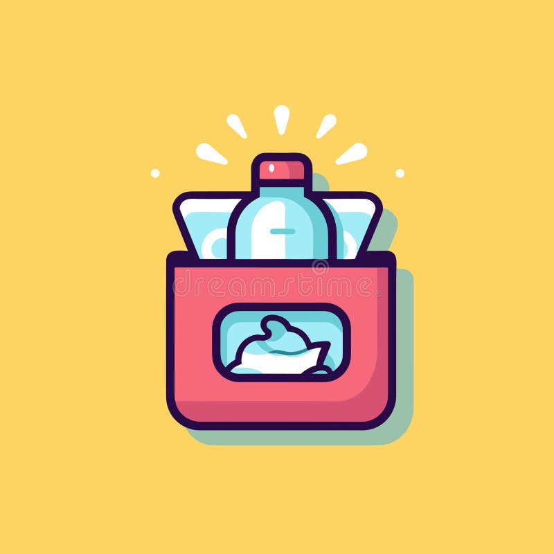 Vector of a Bottle of Water Inside a Container - Minimalistic Line Icon ...