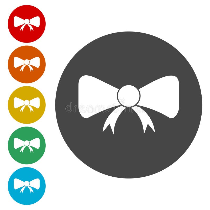Vector Bow Icon, Set of Gift Bows with Ribbons Stock Vector ...