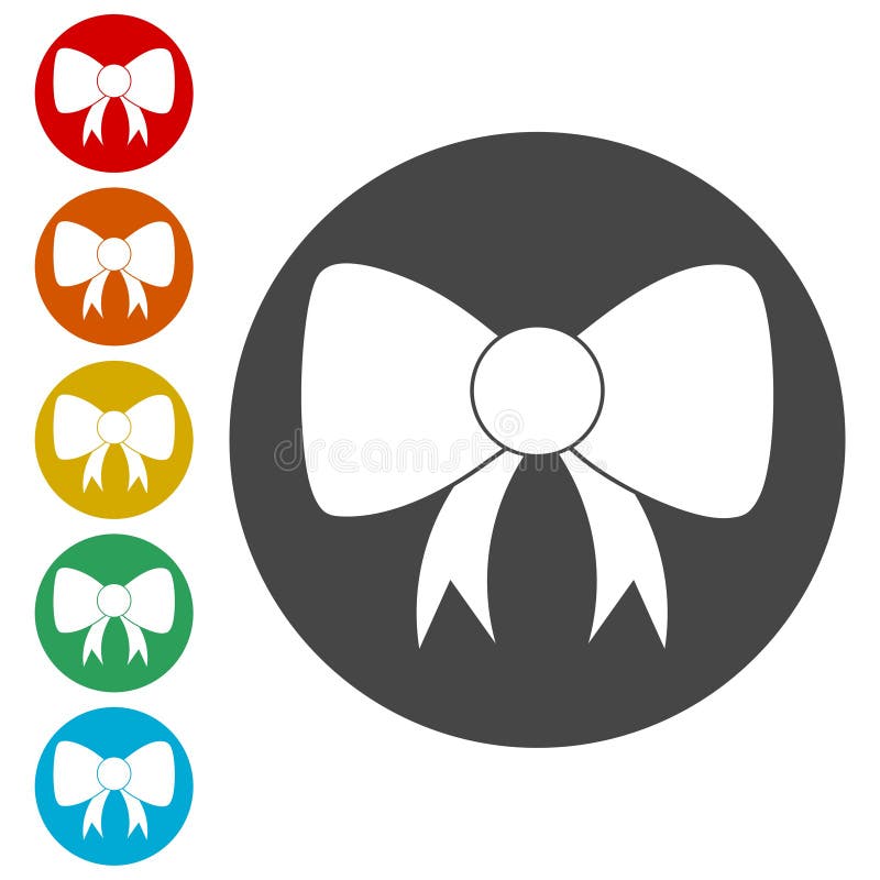 Vector Bow Icon, Set of Gift Bows with Ribbons Stock Vector ...