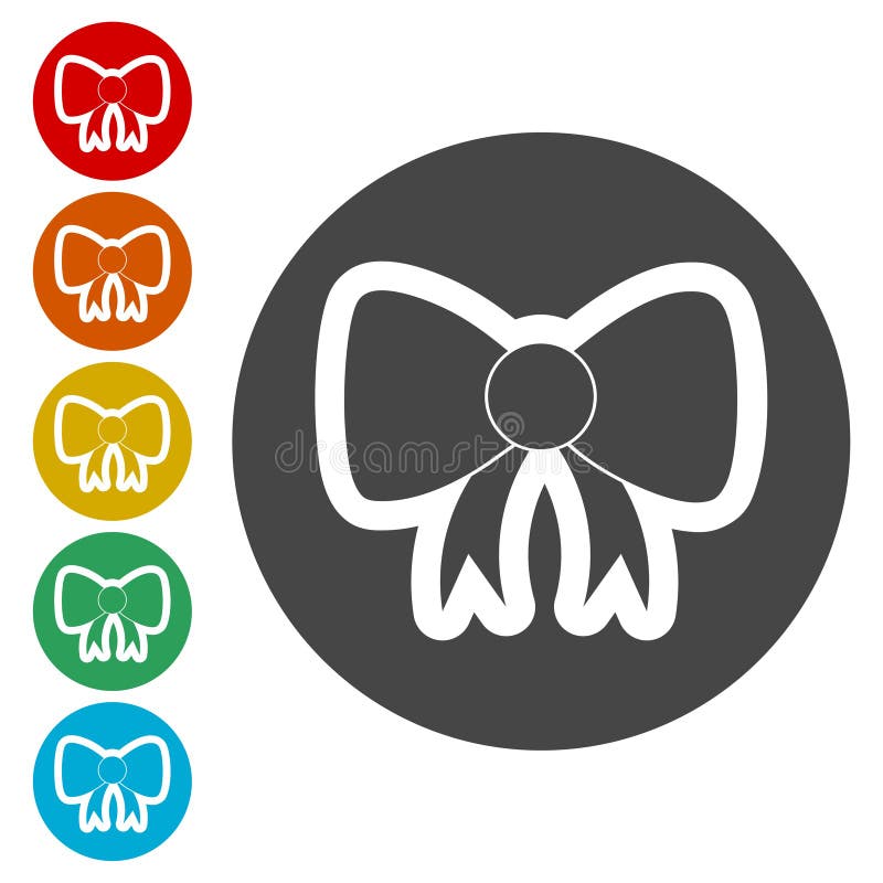 Vector Bow Icon, Set of Gift Bows with Ribbons Stock Vector ...