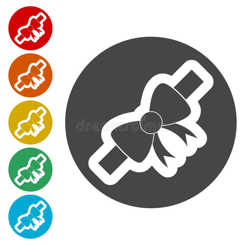 Vector Bow Icon, Set of Gift Bows with Ribbons Stock Vector ...
