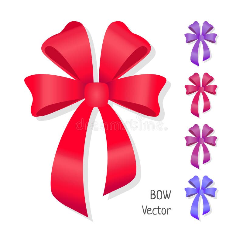 Vector Bow Set . Colors of Present Bows. Stock Vector - Illustration of ...