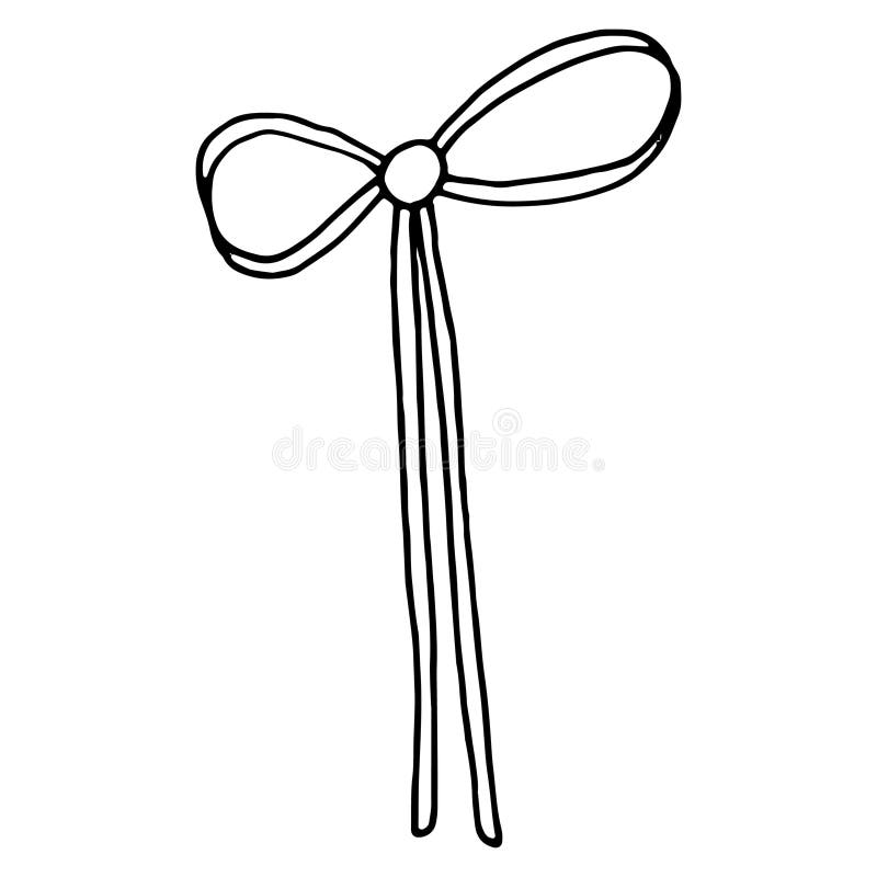 Vector Bow Straight Thin in Doodle Style Linear Black Stock Vector ...