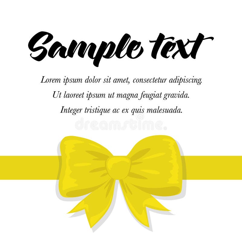 Vector bow with text stock illustration. Illustration of frame - 90819946