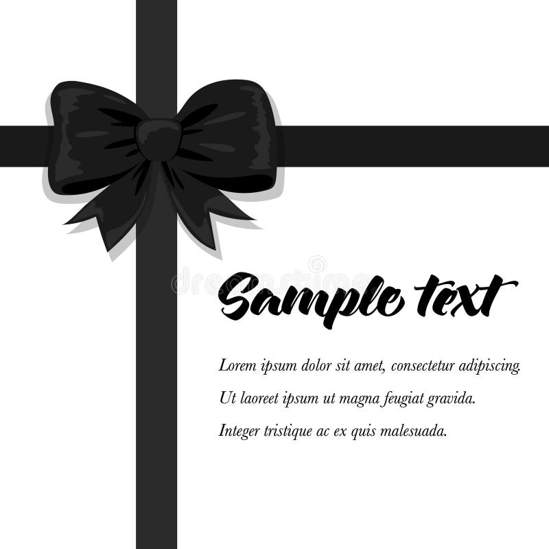 Vector bow with text stock illustration. Illustration of black - 90820146