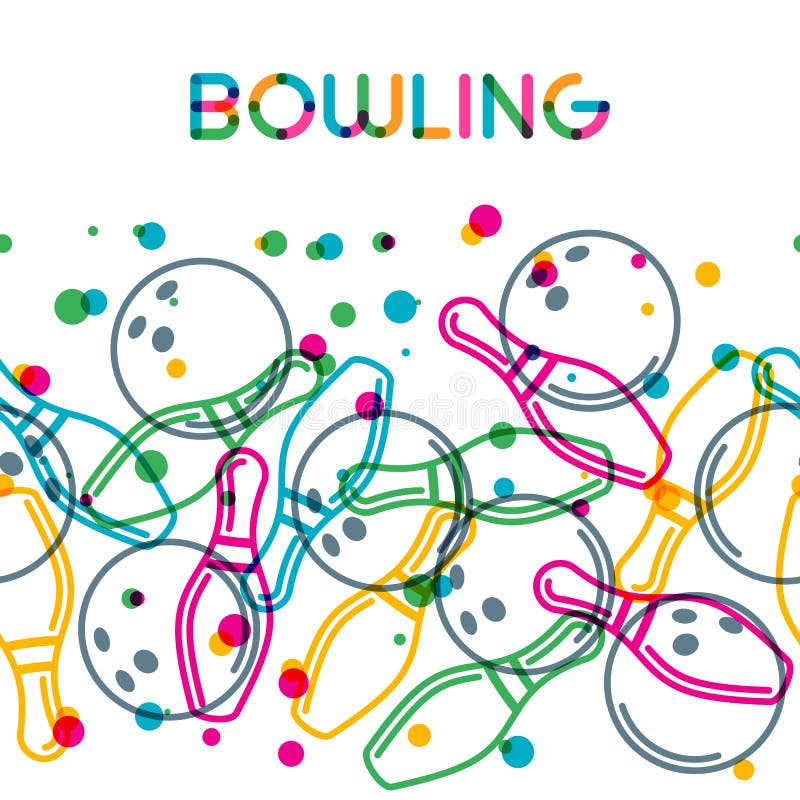 Vector Bowling Background with Color Linear Bowling Balls and Bowling ...